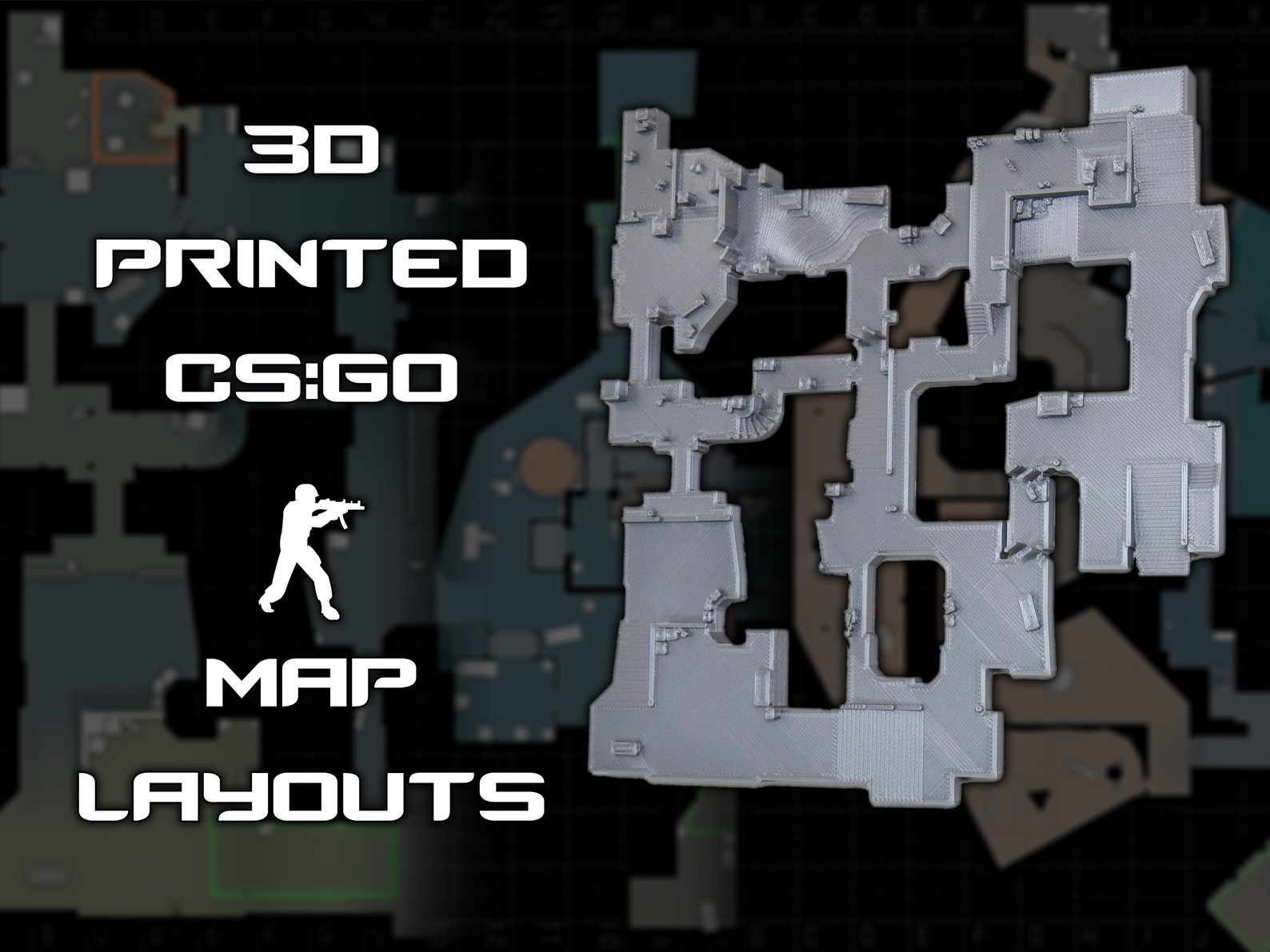 Counter-Strike Map Layout Wall Art CSGO 3D Print Dust2 | Etsy