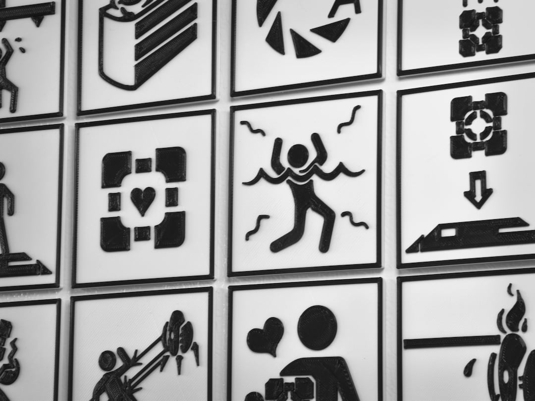 Portal Test Chamber Hazard Sign Magnets | Portal | Glados | Portal 2 - Etsy