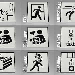 Portal Test Chamber Hazard Sign Magnets | Portal | Glados | Portal 2 - Etsy