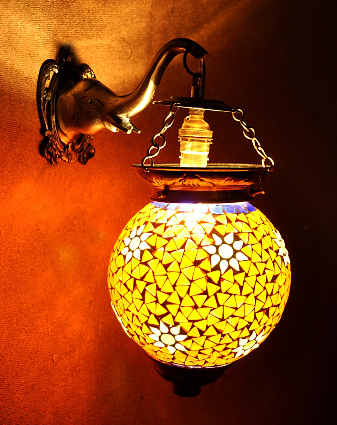 Home Decor Gifts Wall Lighting Sconce Modern Mosaic Glass | Etsy