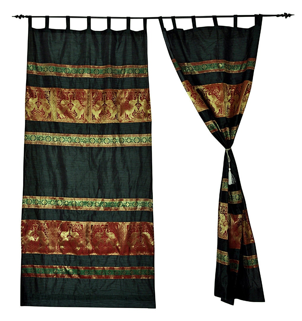 Living Room Decorations Brocade Silk Designer Curtains window | Etsy