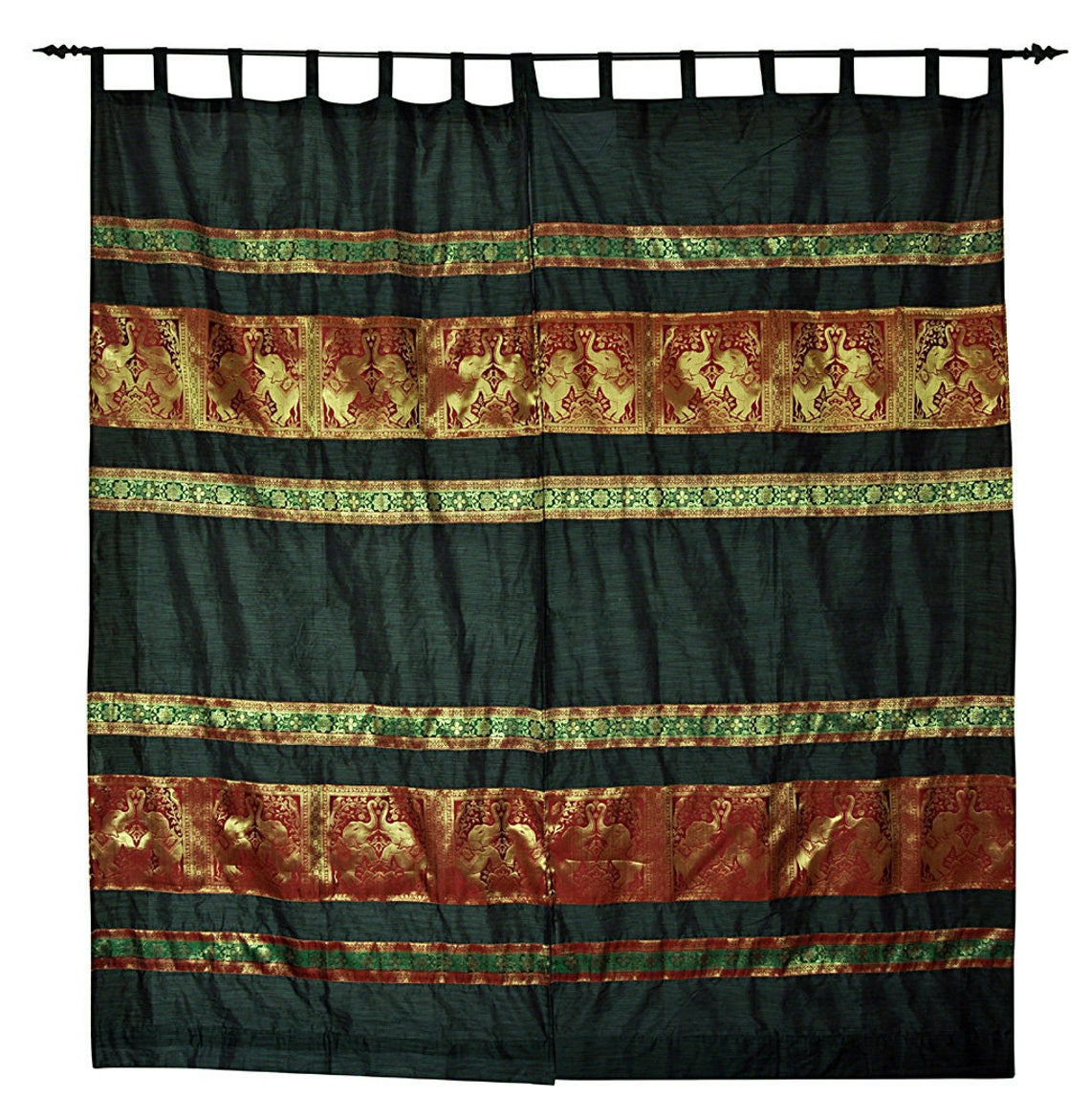 Living Room Decorations Brocade Silk Designer Curtains window | Etsy