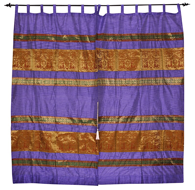 Living Room Decorations Brocade Silk Designer Curtains 2 | Etsy