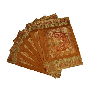 Placemats Set of 6 Pcs Indian Party Table Decor Mat Brocade Silk ...