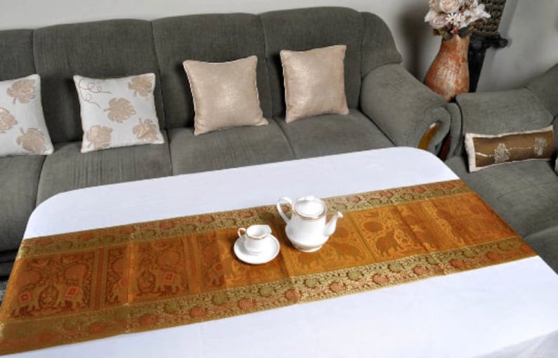 Traditional Design Silk Table Runner Kitchen Dining Home Decor - Etsy
