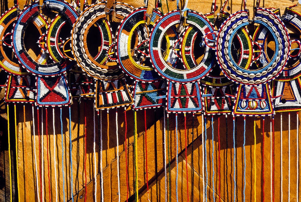 ON SALE Set of Maasai Traditional Jewellery | Maasai Bead Necklace - Etsy
