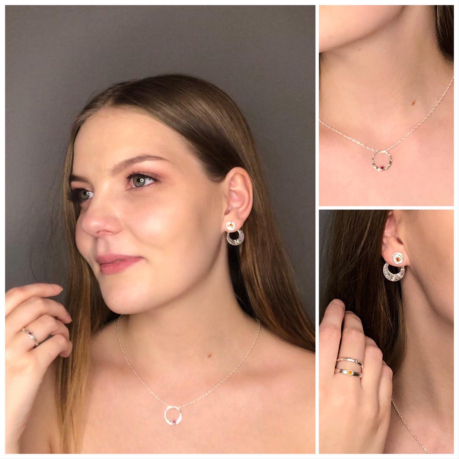 Neacklase the Moon, Handmade Jewelry, Icelandic Design, Birthdaystone ...