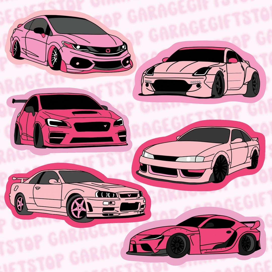 Cute Pink JDM Car Stickers, GTR Decal, Wrx Sti Decal, Supra Decal - Etsy