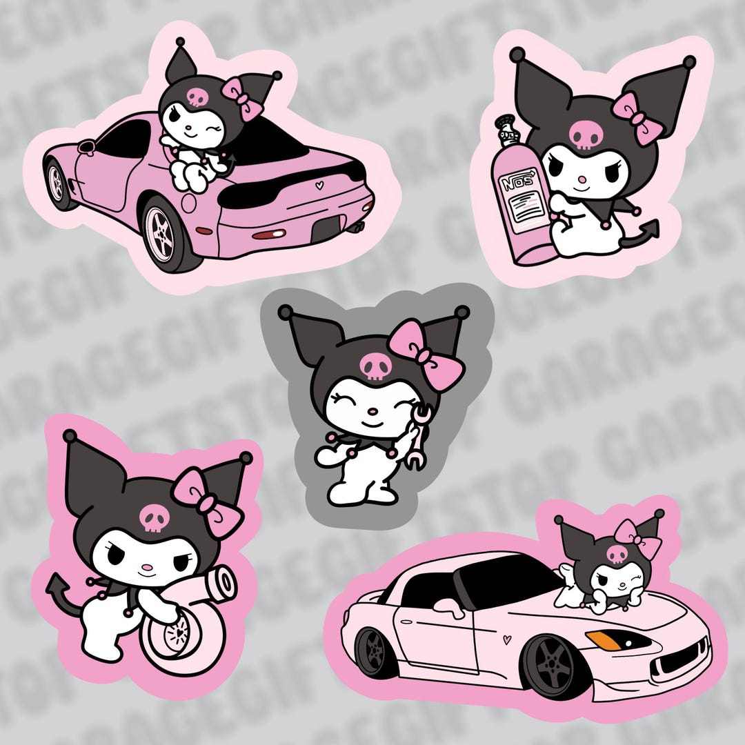 Kuromi Car Themed Stickers, Car Parts Sticker, Pink Stickers - Etsy