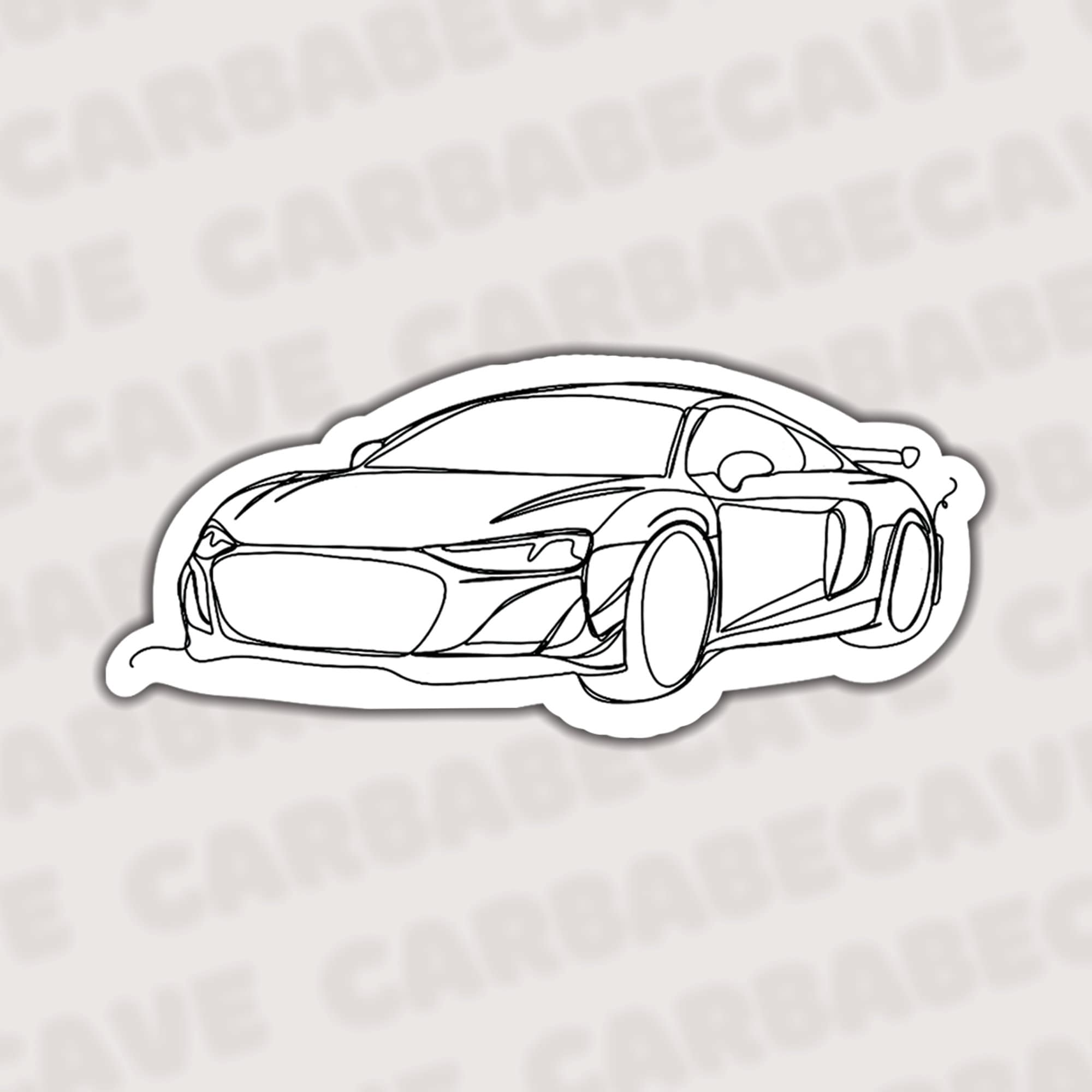 Car Line Art Stickers, Car Decal, Car Laptop Sticker, Black and White ...