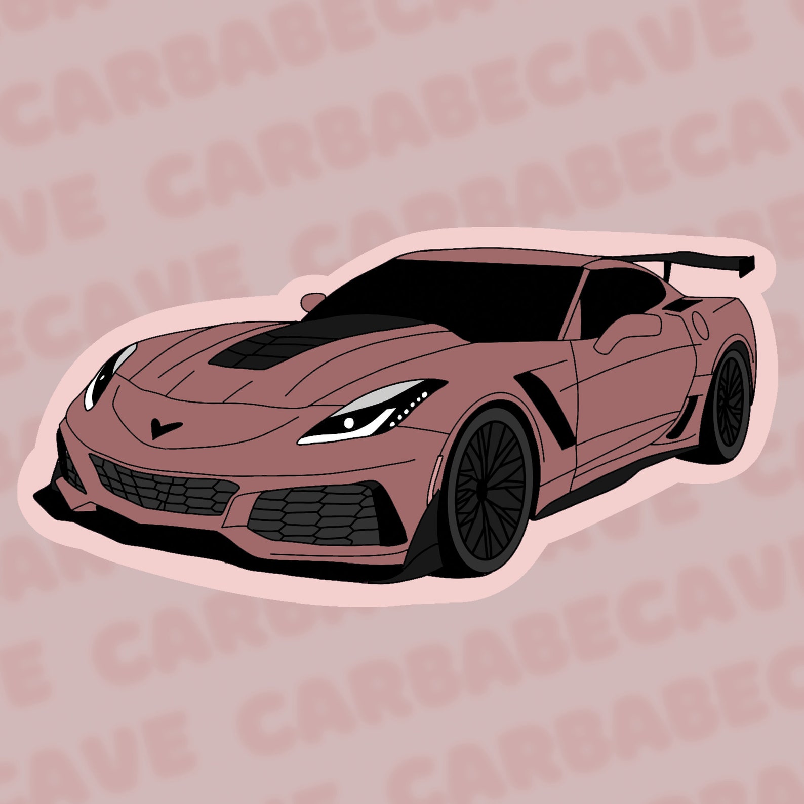 Cute Pink American Muscle Car Stickers, Mustang Decal, Dodge Decal ...