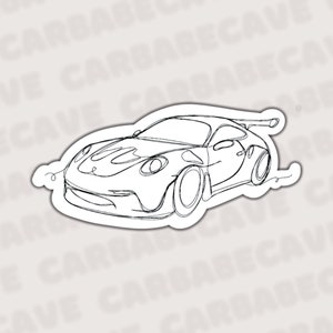 Car Line Art Stickers, Car Decal, Car Laptop Sticker, Black and White ...