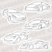Car Line Art Stickers, Car Decal, Car Laptop Sticker, Black and White ...
