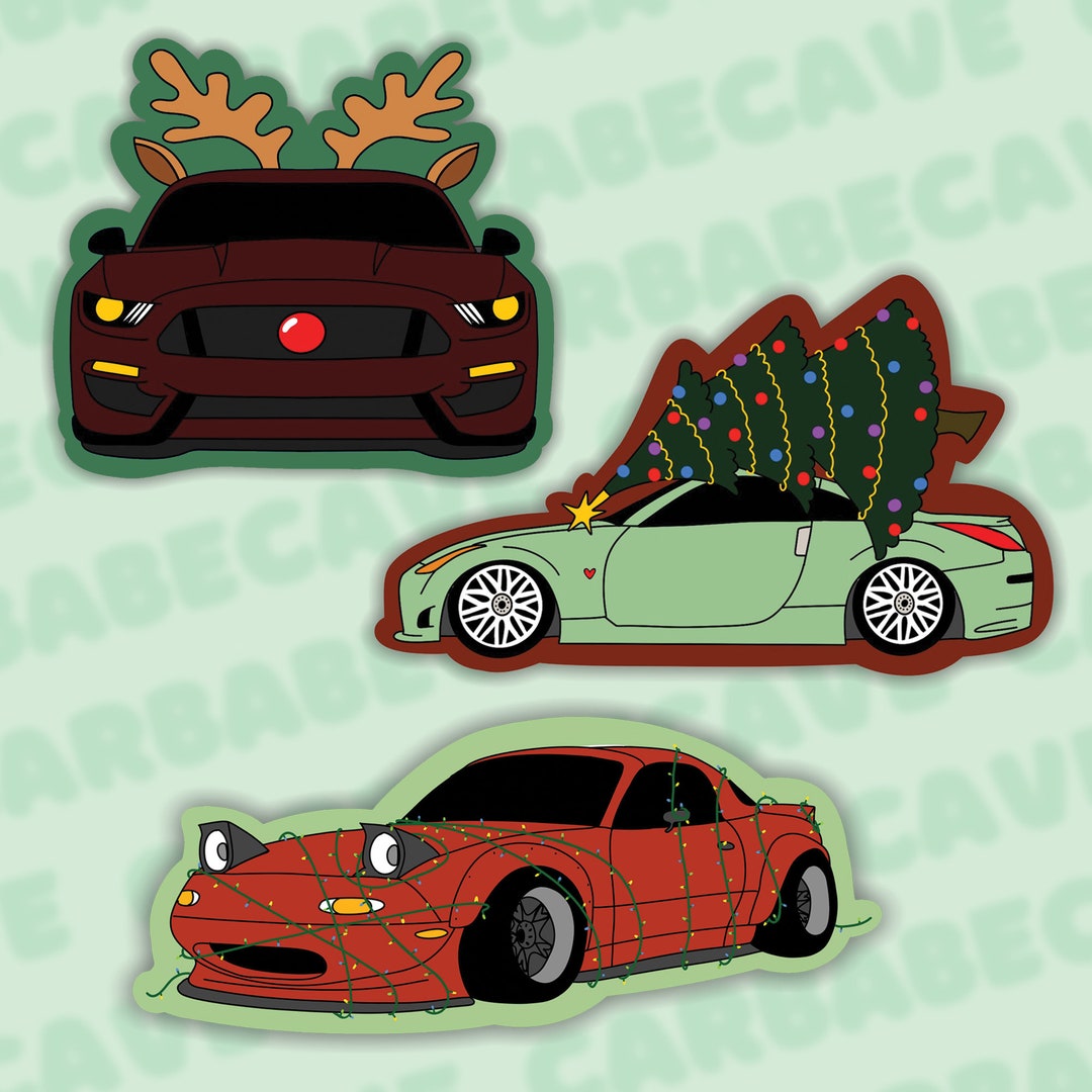 Christmas Car Stickers, Reindeer Mustang Sticker, Nissan 350z Sticker ...