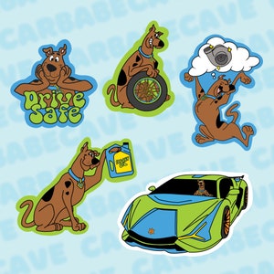 Scooby Doo Car Themed Stickers, Supercar Sticker, Car Part Stickers - Etsy