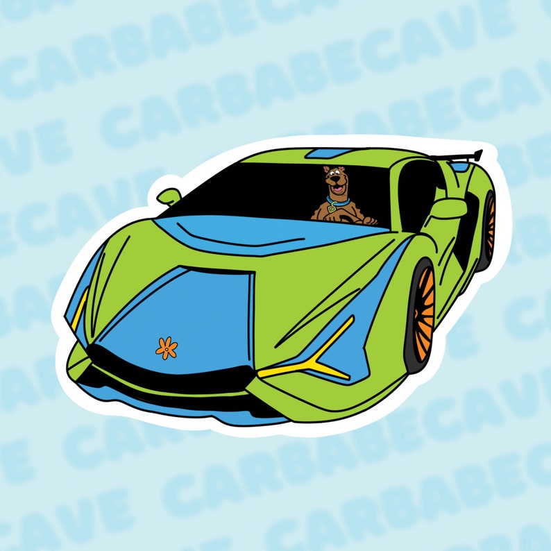 Scooby Doo Car Themed Stickers, Supercar Sticker, Car Part Stickers - Etsy