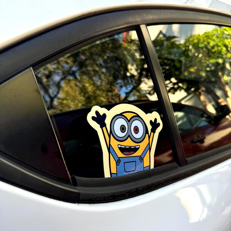 Minion Peeker Sticker, Cute Bob Minion Decal, Car Peeker Sticker - Etsy