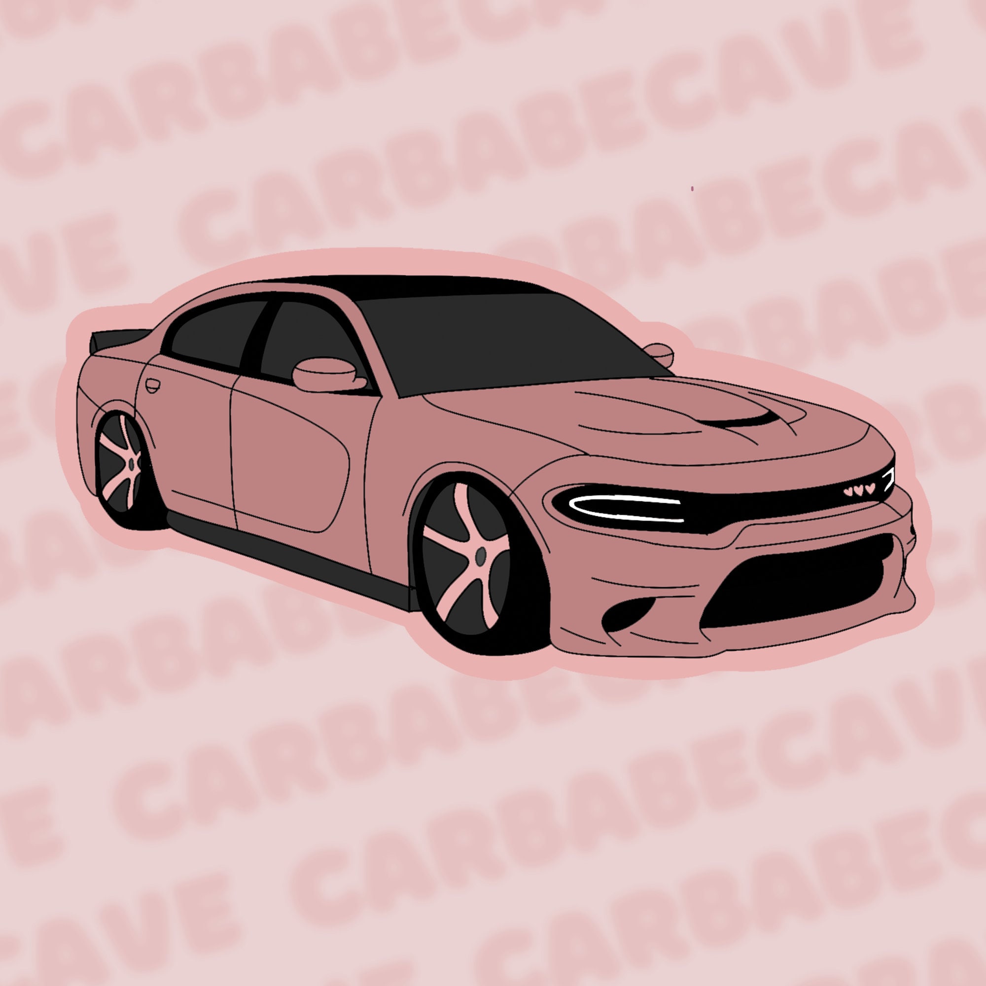 Cute Pink American Muscle Car Stickers, Mustang Decal, Dodge Decal ...