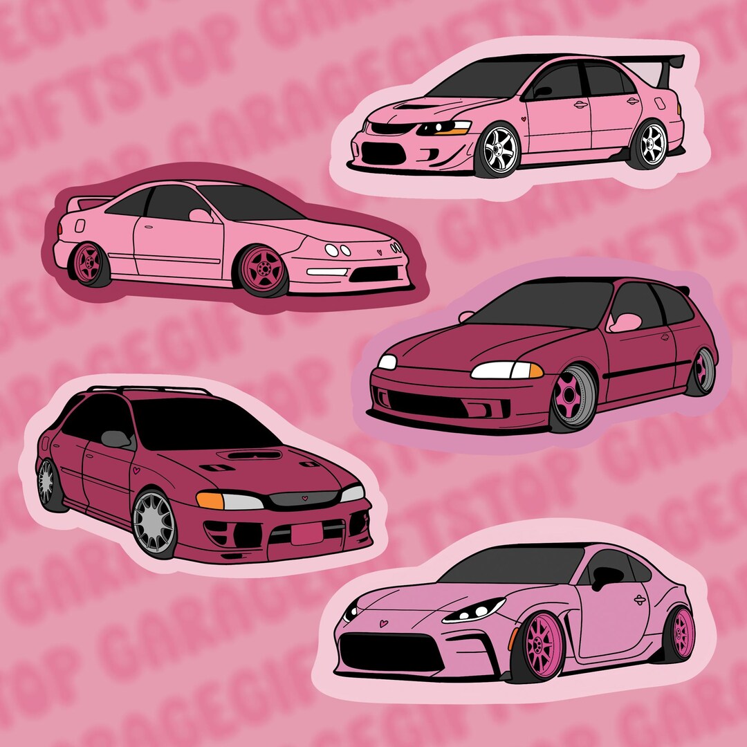 Cute Pink JDM Car Stickers, Integra Decal, GR86 Decal, Honda Decal - Etsy
