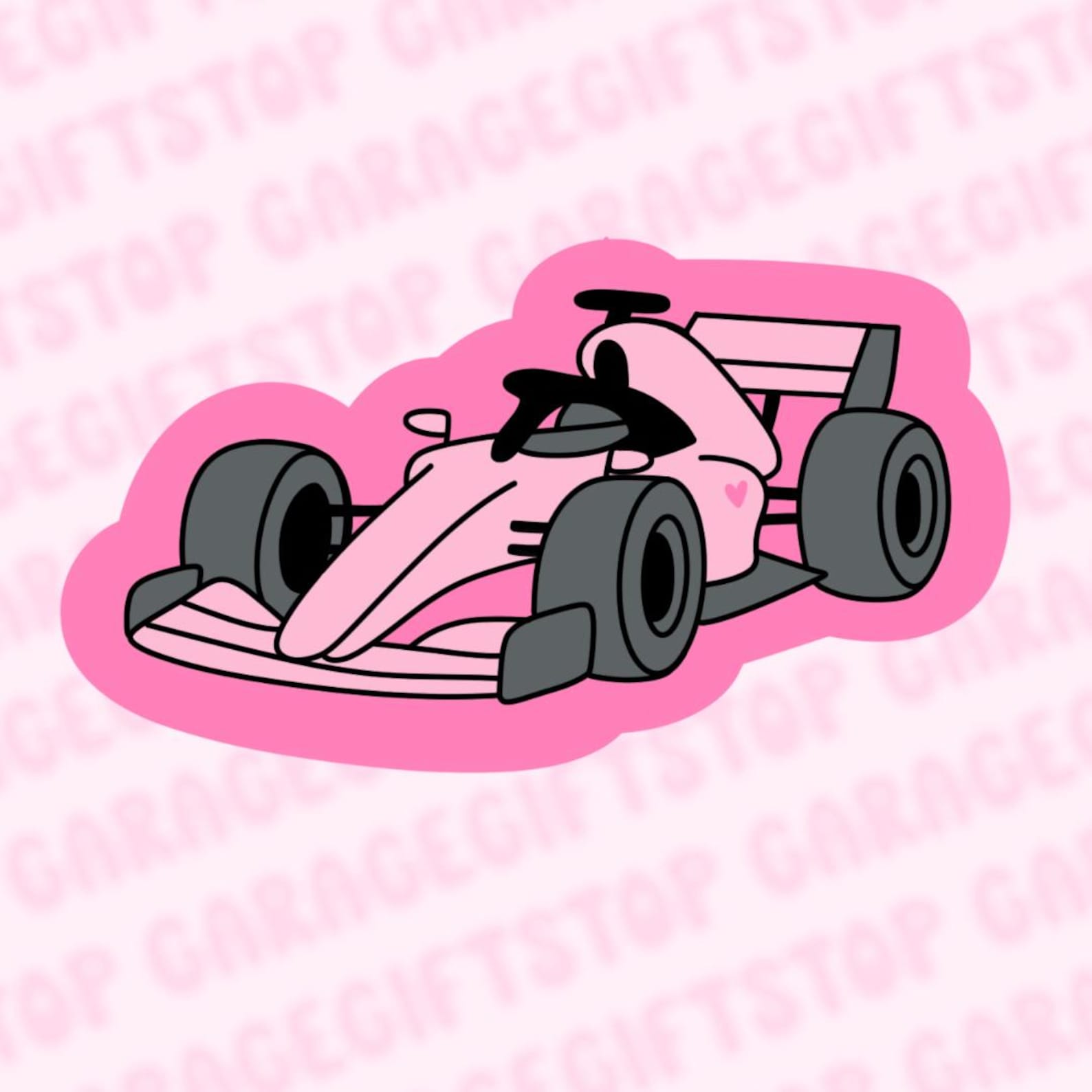 Pink F1 Racing Sticker Pack – Cute Race Car Girl, Pink Formula Car ...