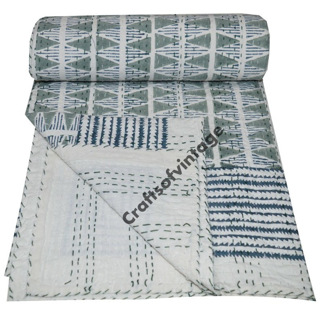 Indian Block Print Bedspread or Quilt King Size Queen Size - Etsy