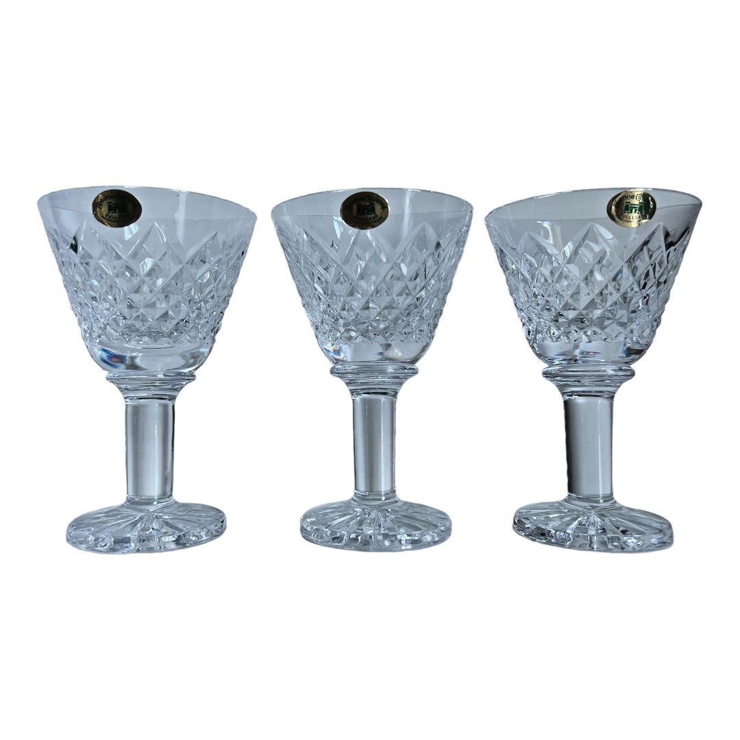 Tyrone Crystal Wine Glasses Irish Signed 13cm Tall 3X Vintage - Etsy