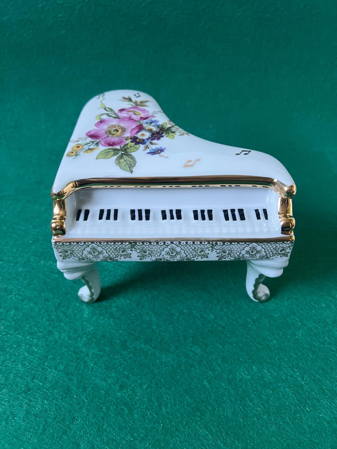Large Limoges Flora Design Piano French Porcelain Lidded Trinket Box - Etsy