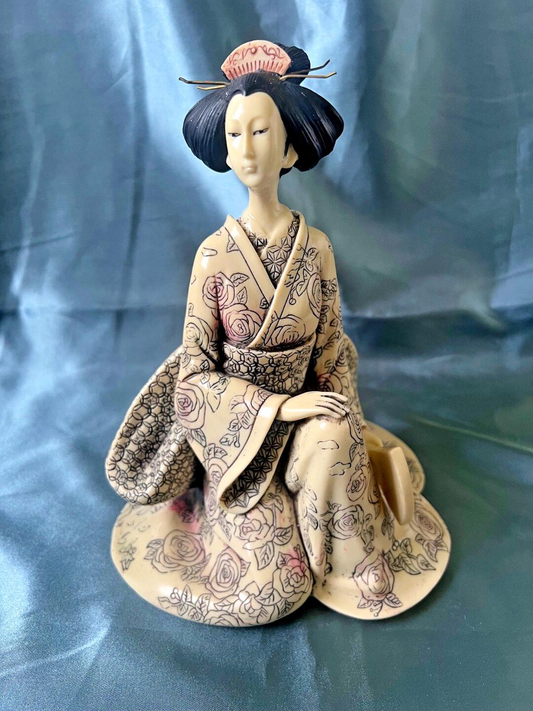 Vintage Japanese Geisha Statue Figurine Plastic/resin Lady Sculpture 22 ...