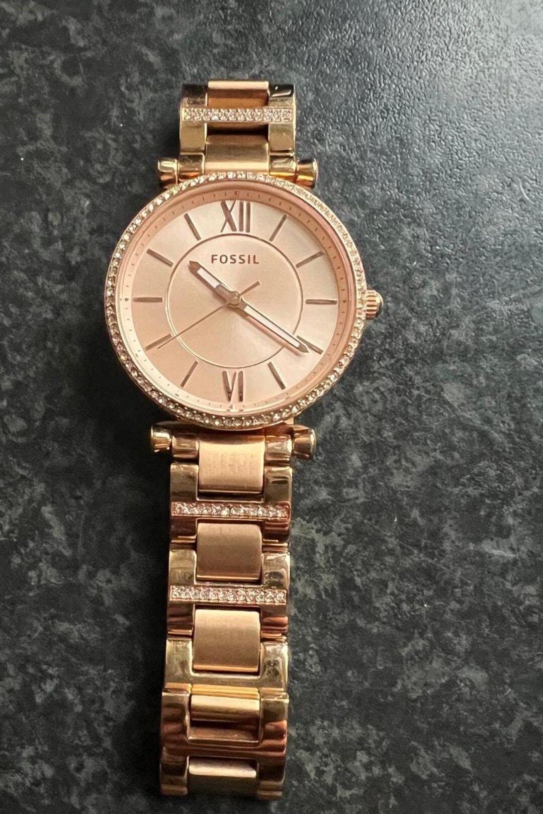 FOSSIL Carlie Rose-gold-tone Stainless Steel Genuine Watch ES4301 ...