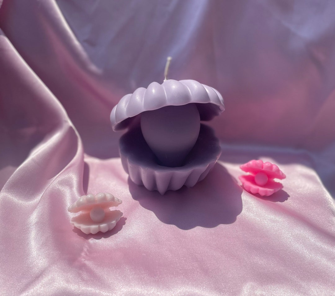 Sea Shell Candle Clam Shell Candle Lilac - Etsy