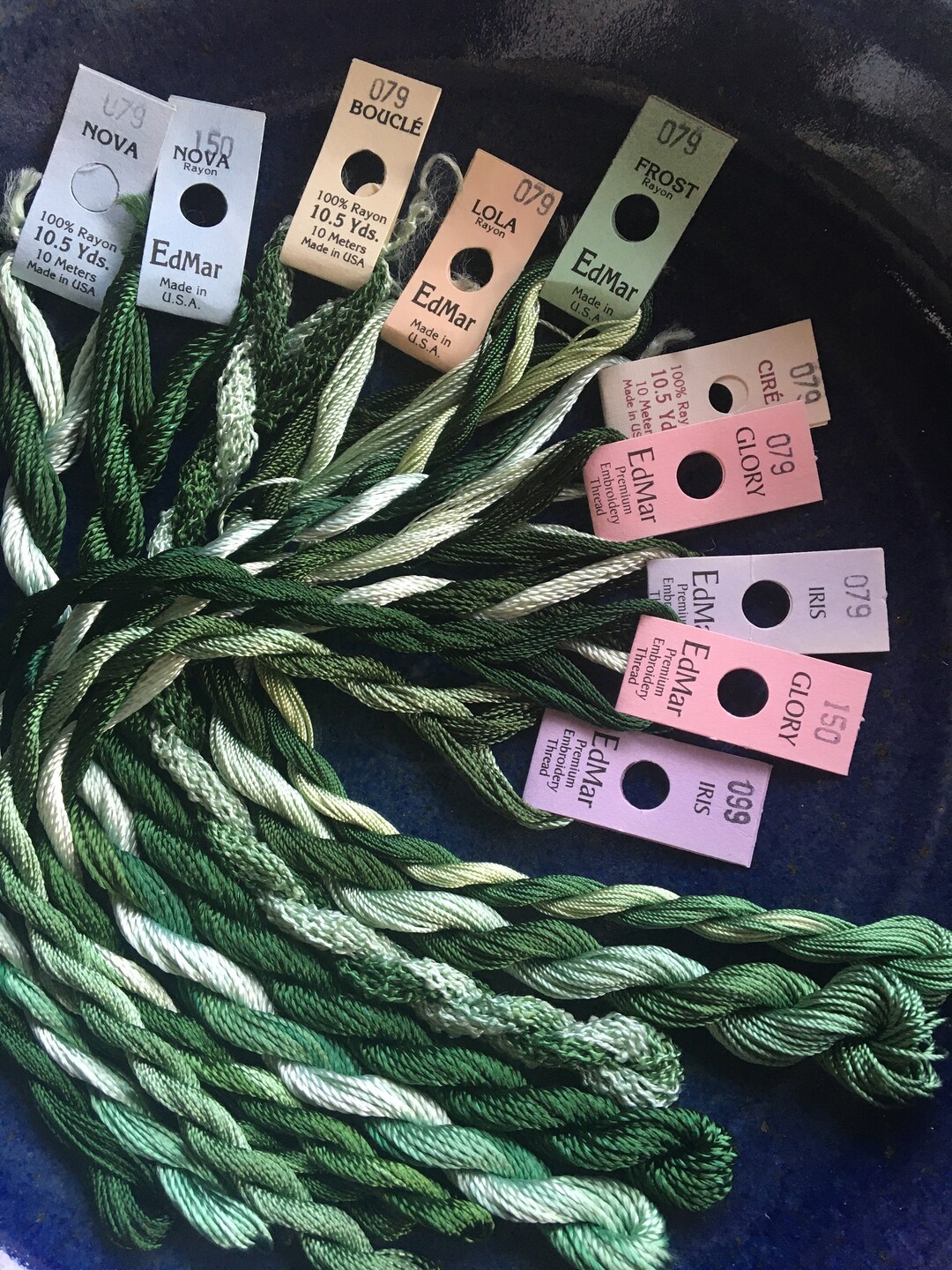 Brazilian Embroidery edmar Thread Bundle of 10 Assorted Green Grass 113 ...