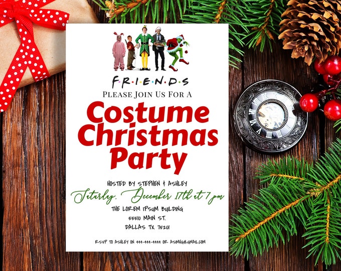 Custom Christmas Party Invitations, Holiday Party Custom Template ...