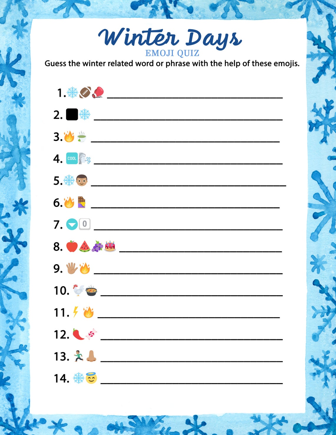 4 Winter Printable Game Bundle Holiday Party Game Winter Activity for ...
