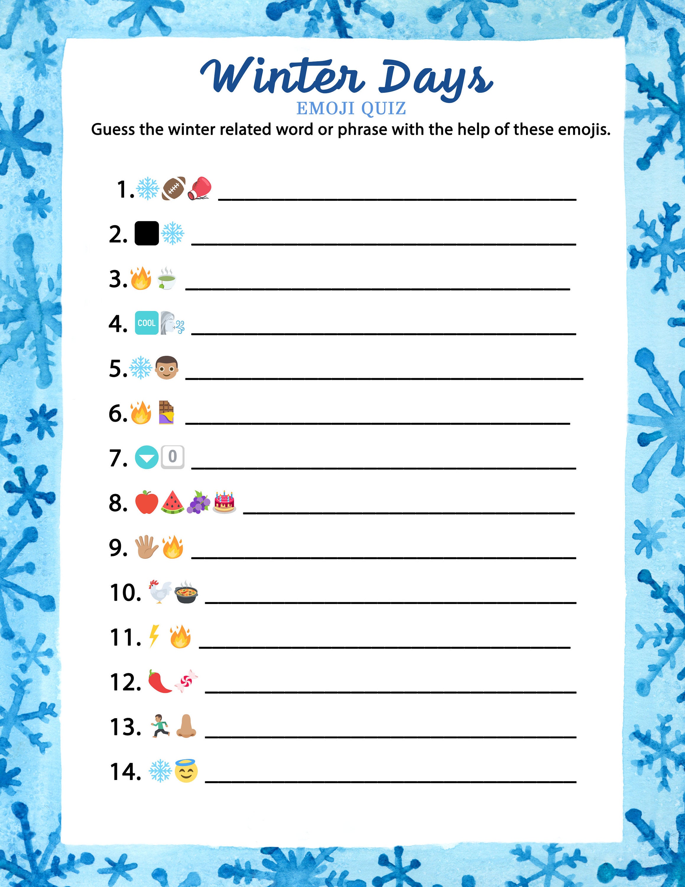 4 Winter Printable Game Bundle Holiday Party Game Winter Activity for ...