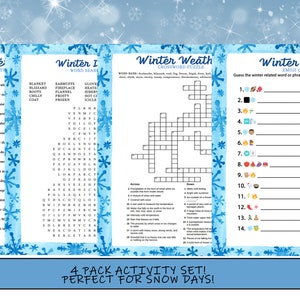 4 Winter Printable Game Bundle Holiday Party Game Winter Activity for ...