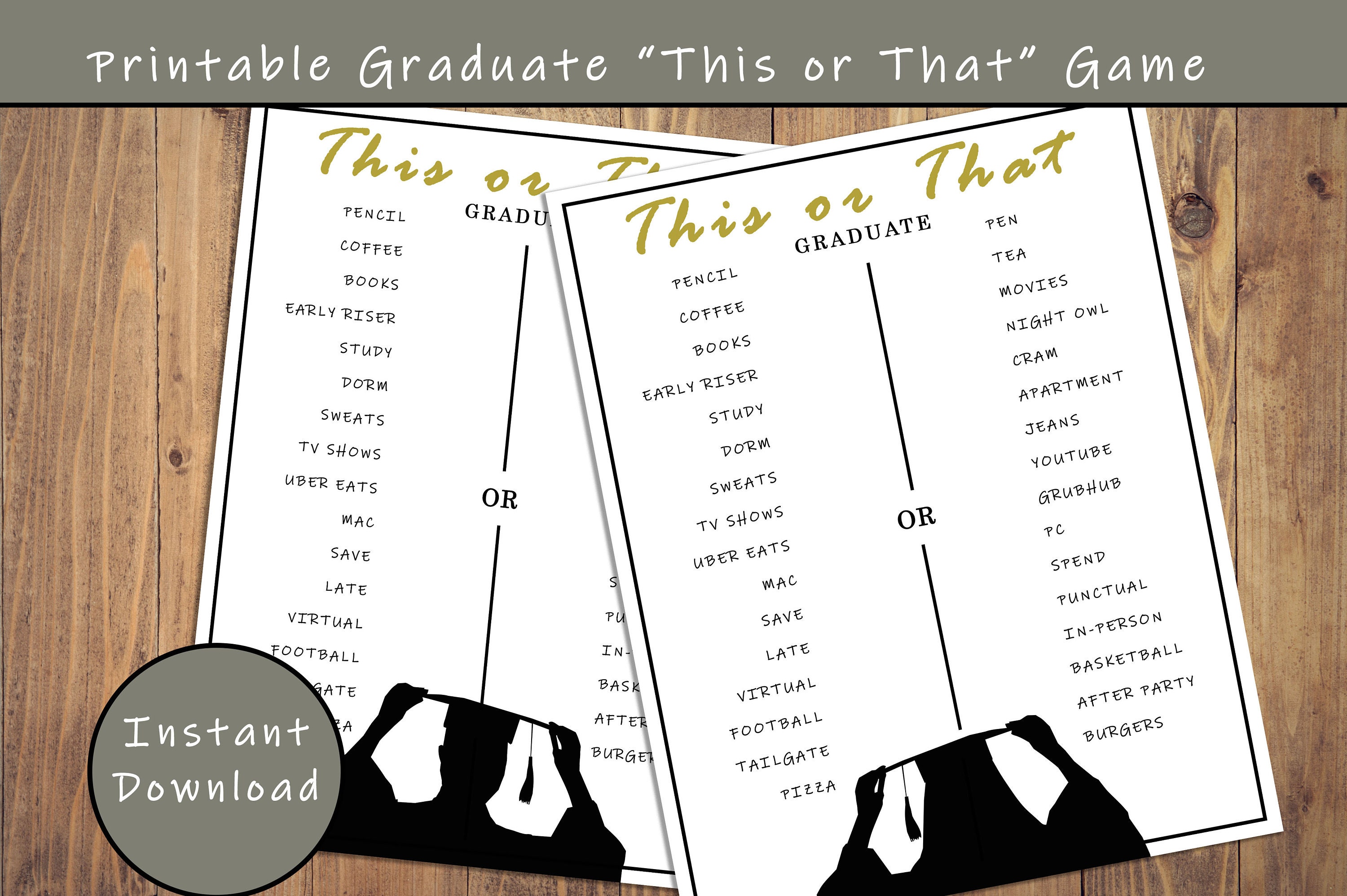 2022 Graduation Game Graduate Party Game Class of 2022 Boy & Girl High ...