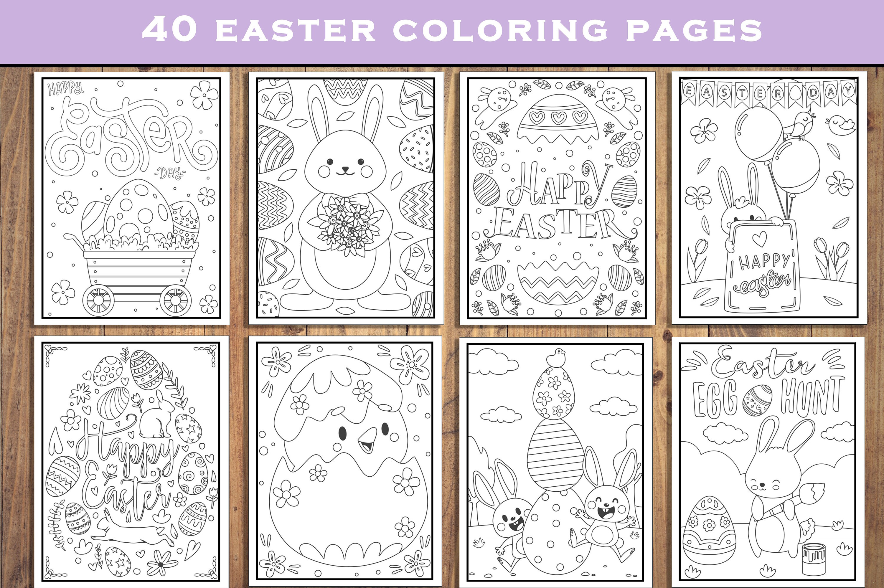 Easter Coloring Pages PDF, 40 Pages, Digital Download, Coloring Pages ...