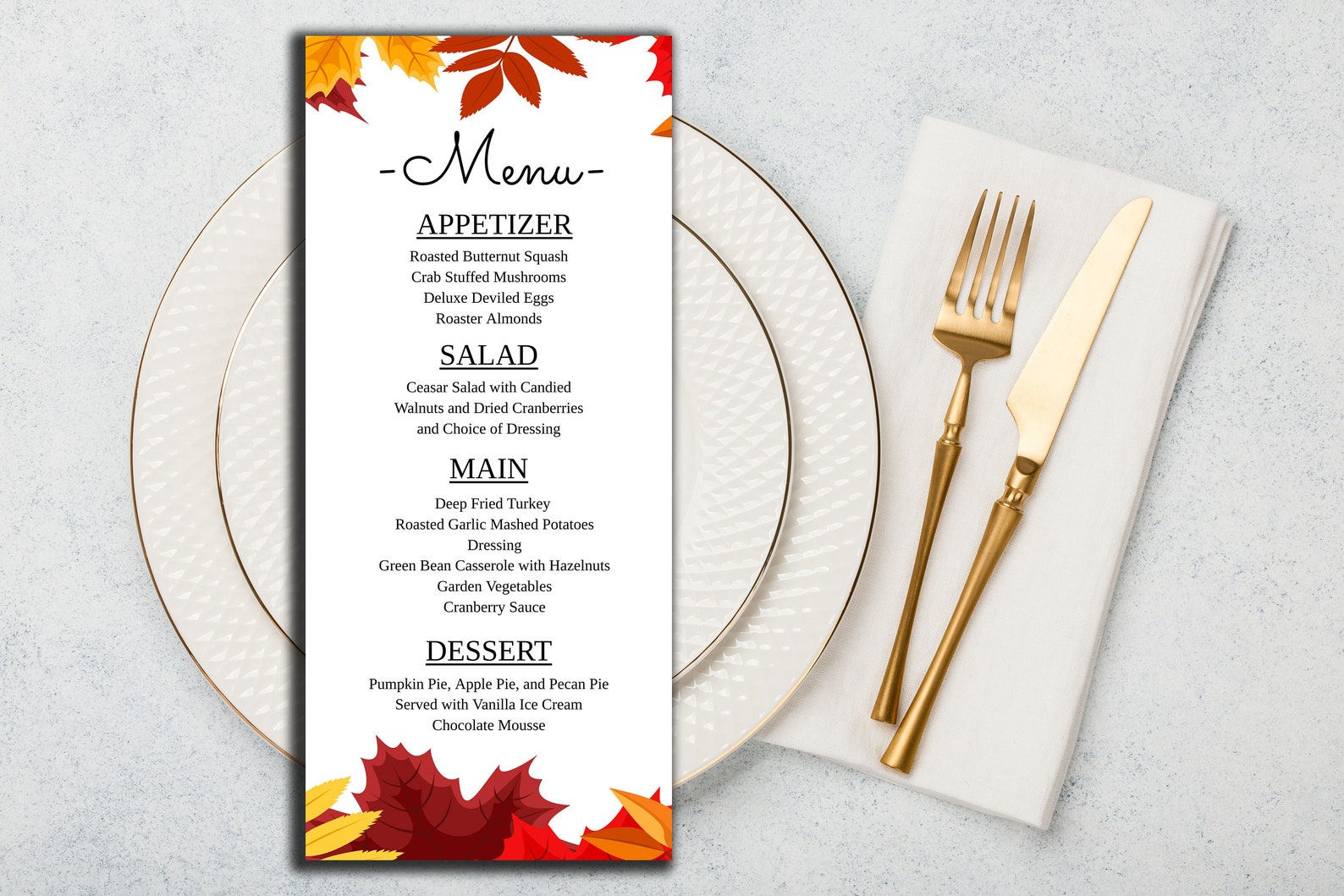 Custom Thanksgiving Menu, Thanksgiving Dinner Menu, Instant Download ...