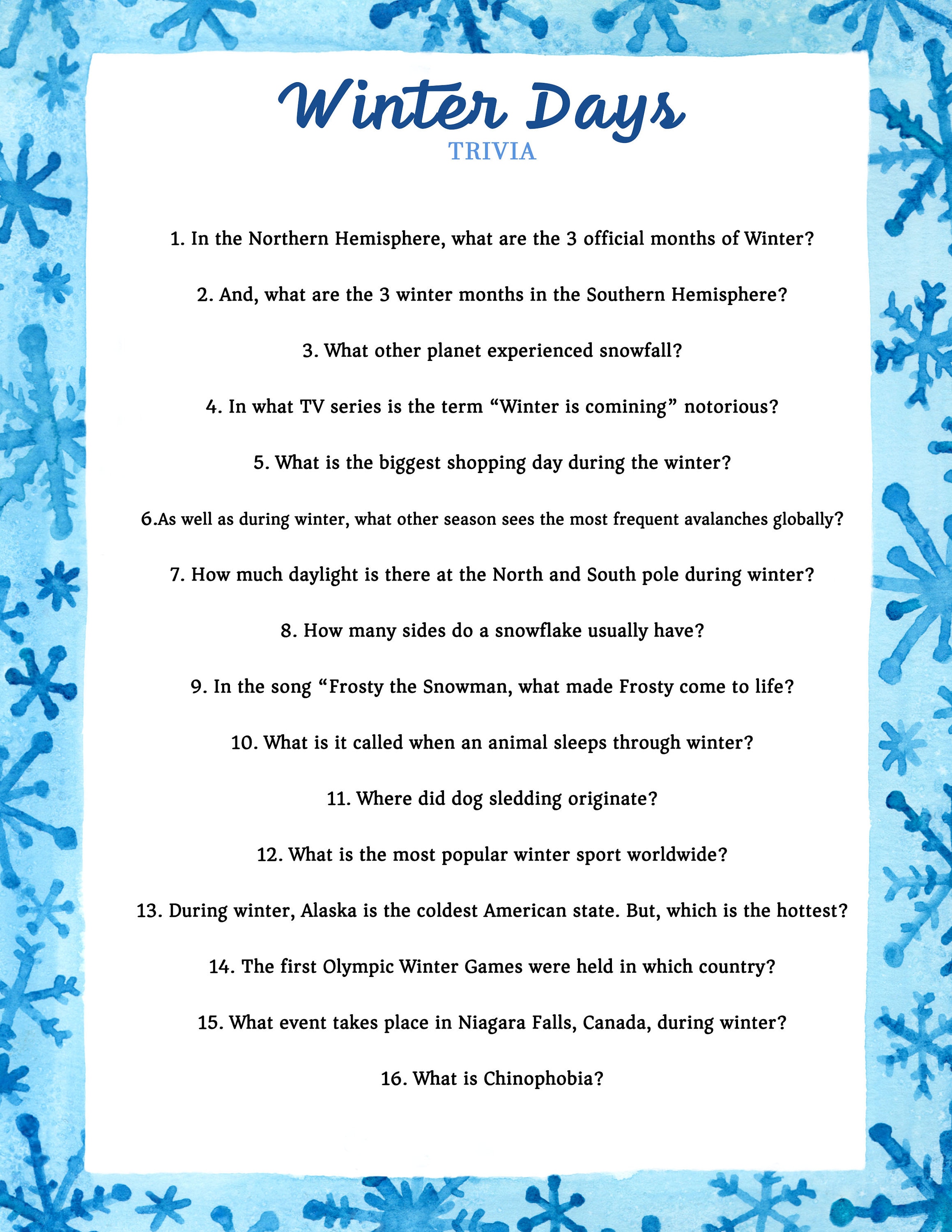 4 Winter Printable Game Bundle Holiday Party Game Winter Activity for ...
