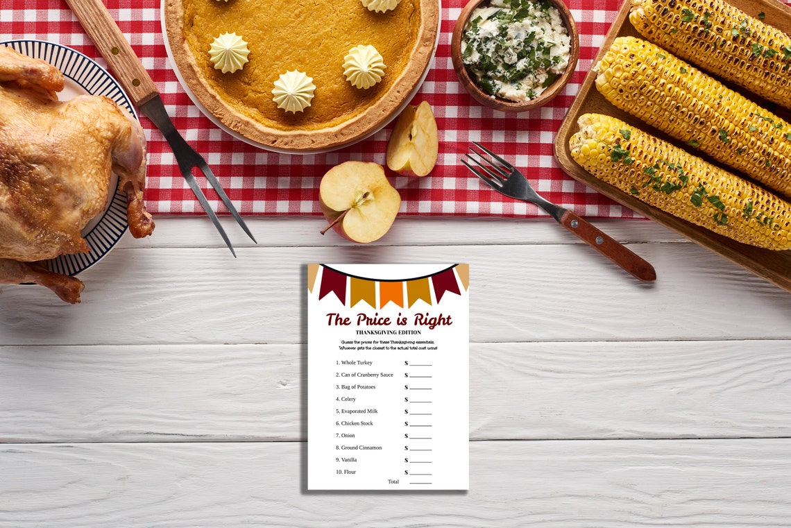 Editable the Price is Right Thanksgiving Game the Price is - Etsy