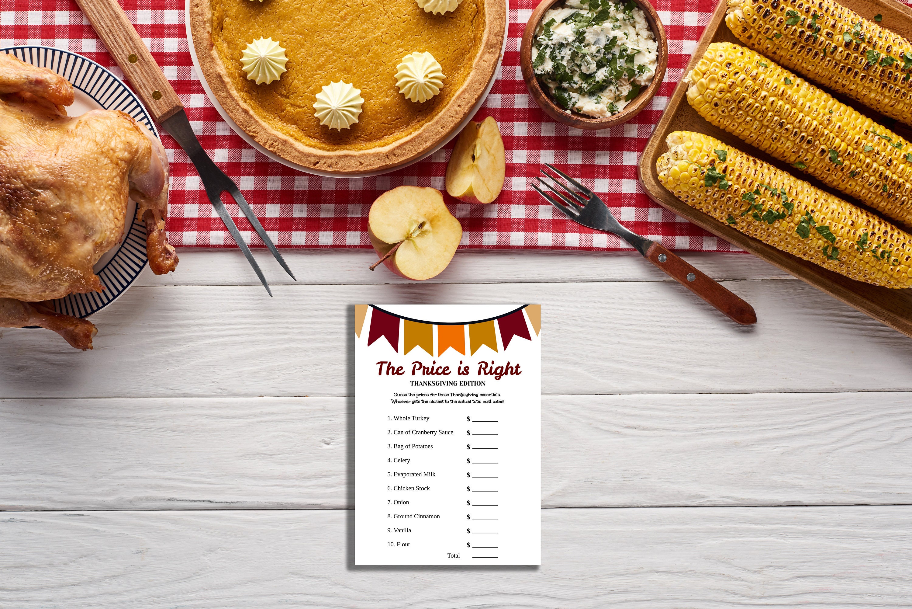 Editable the Price is Right Thanksgiving Game, the Price is Right Game ...