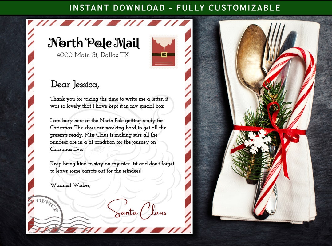 Personalized Christmas Letter From Santa Claus Digital Download - Etsy