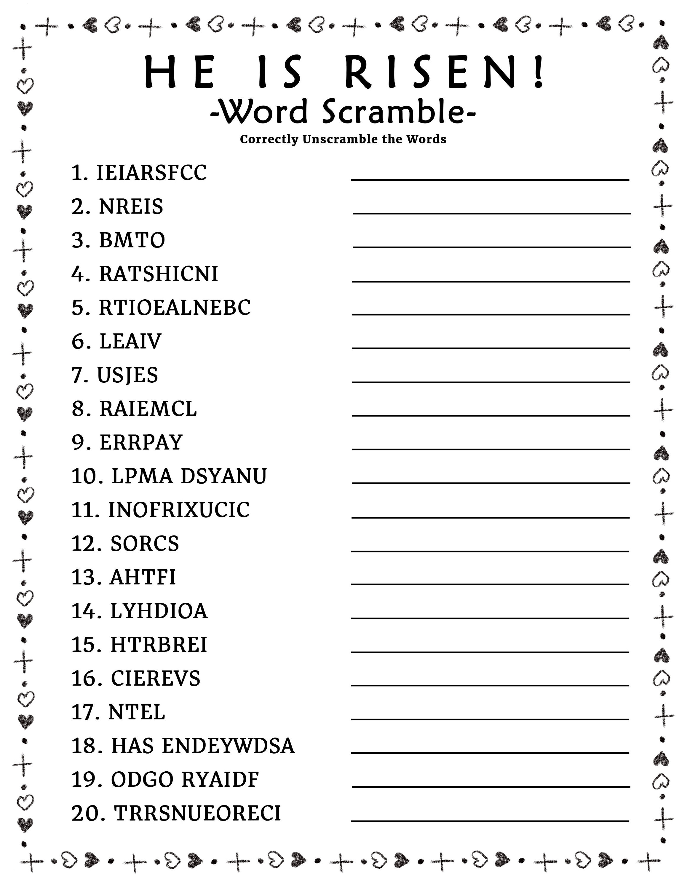 INSTANT DOWNLOAD Printable Christian Word Scramble Game / Church Games ...