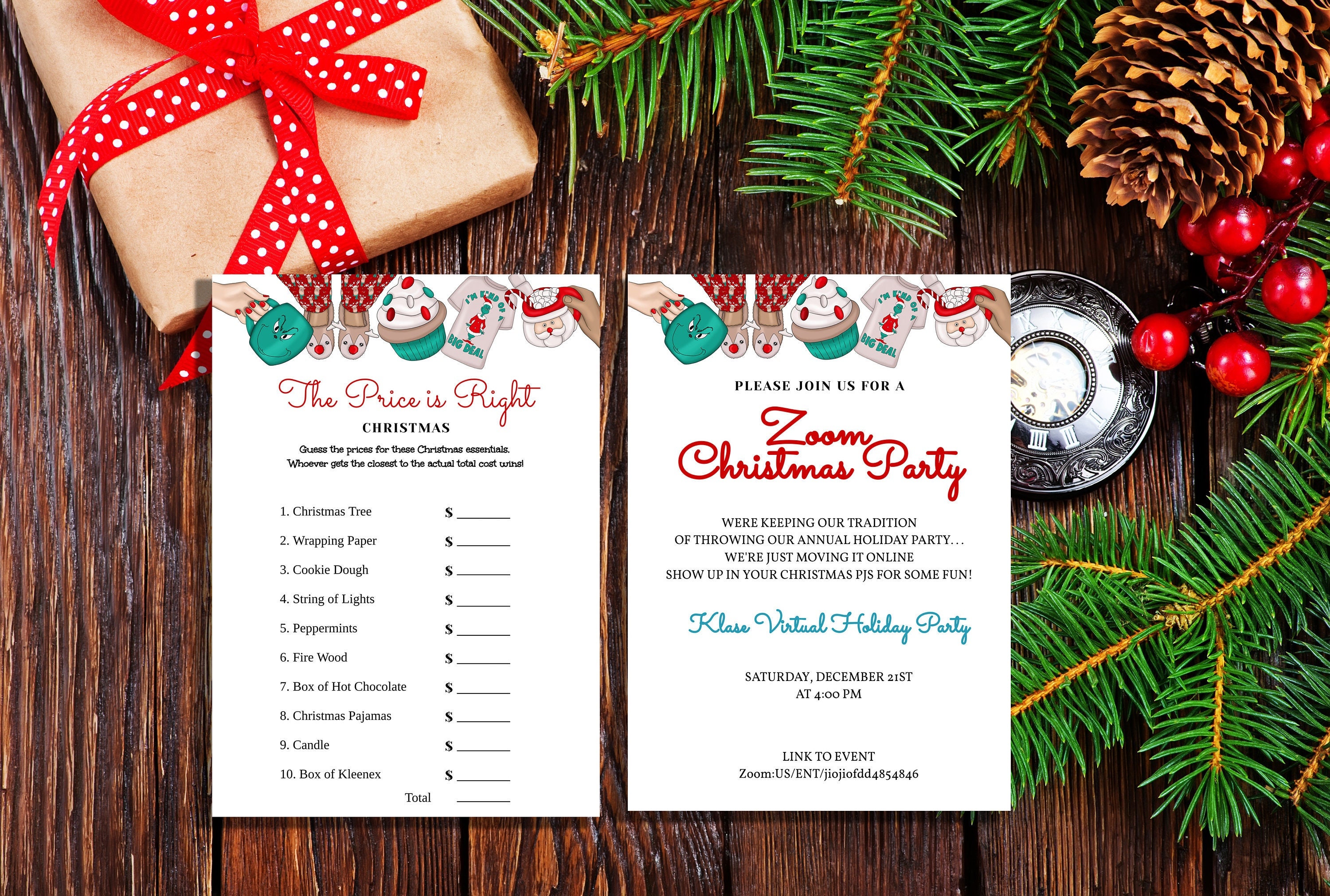 Virtual Christmas Party Invitation, Custom Christmas Party Invitation ...