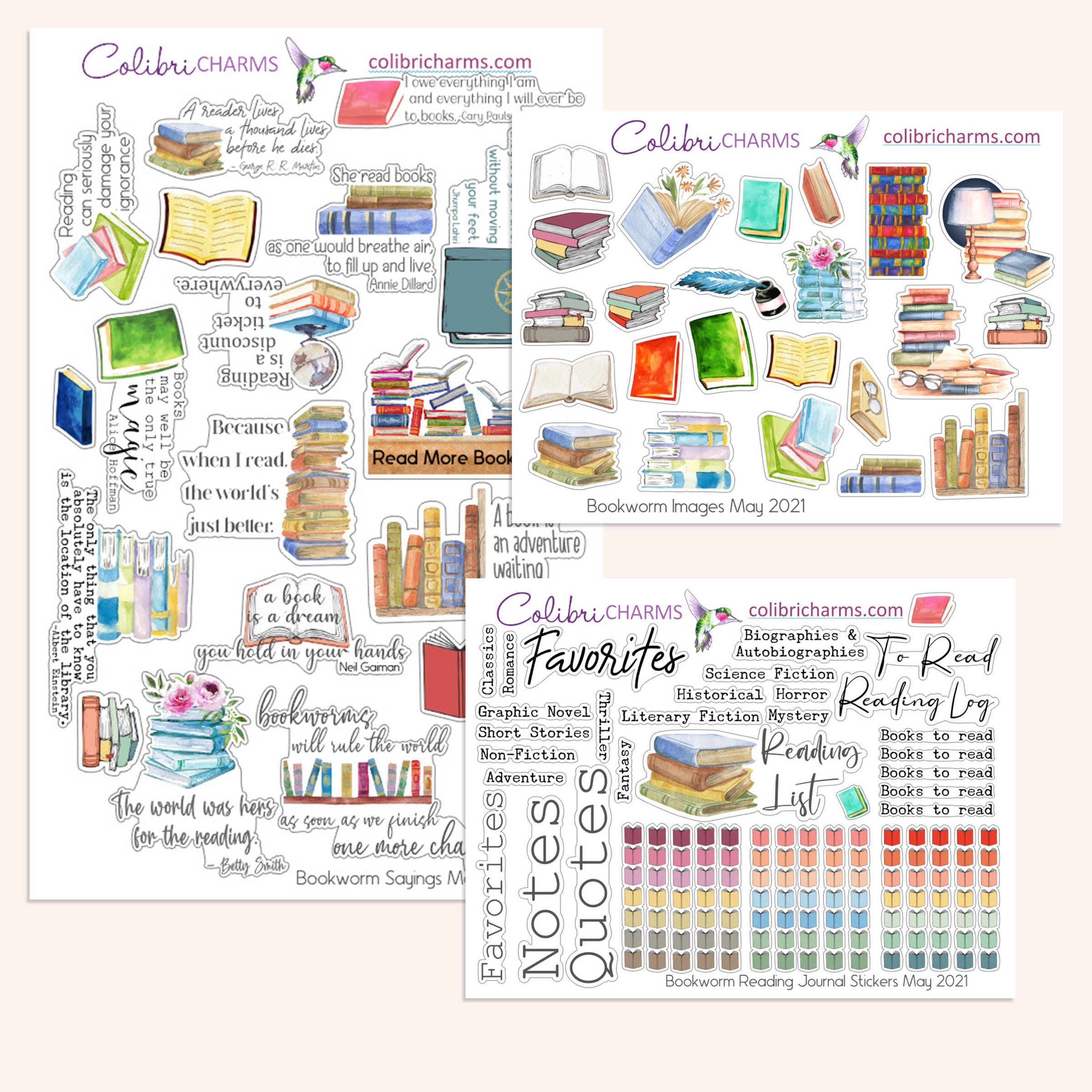 Book Stickers Bookish Planner Stickers Reading Challenge Stickers Check ...