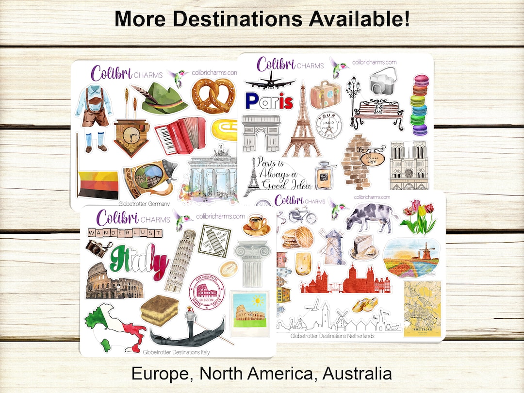Europe Travel Stickers: Destination Journal Planner Stickers - Etsy