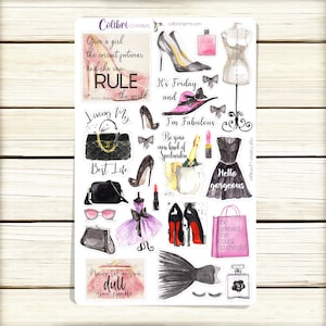 High Fashion Planner Stickers, Couture, Stylish Stickers, Runway ...