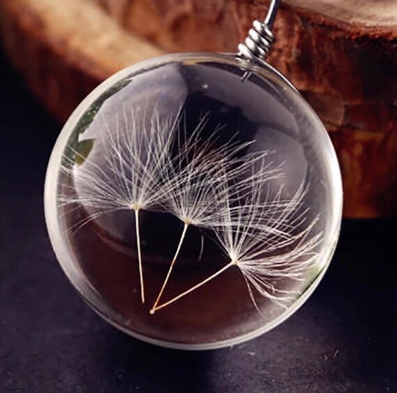 Dandelion Sphere Charm Flower Sphere Bookmark Make a Wish - Etsy