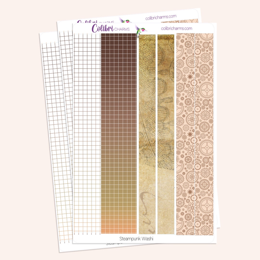 Steampunk Washi Strip Stickers Like Clockwork Vintage Victorian Planner ...