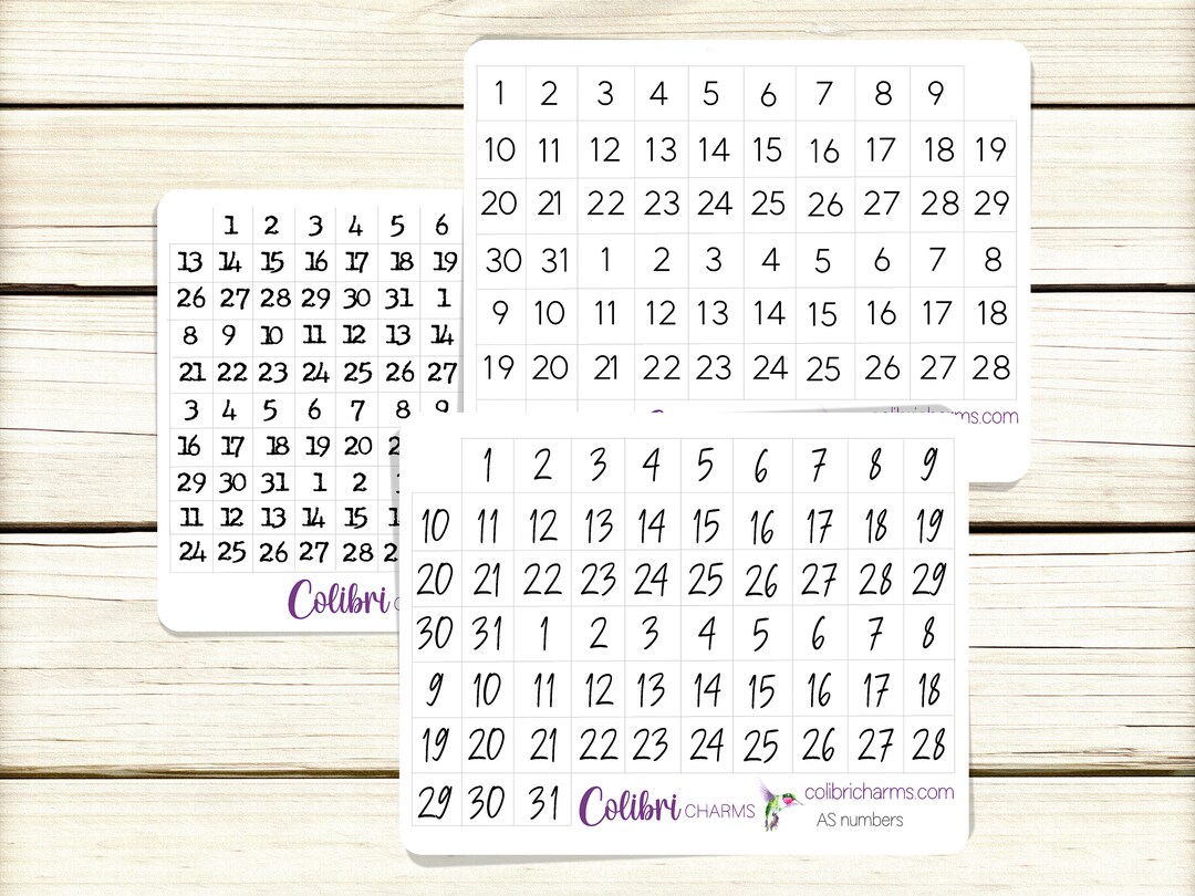 Numbers Stickers | Monthly Stickers | Date Covers | Date Stickers ...